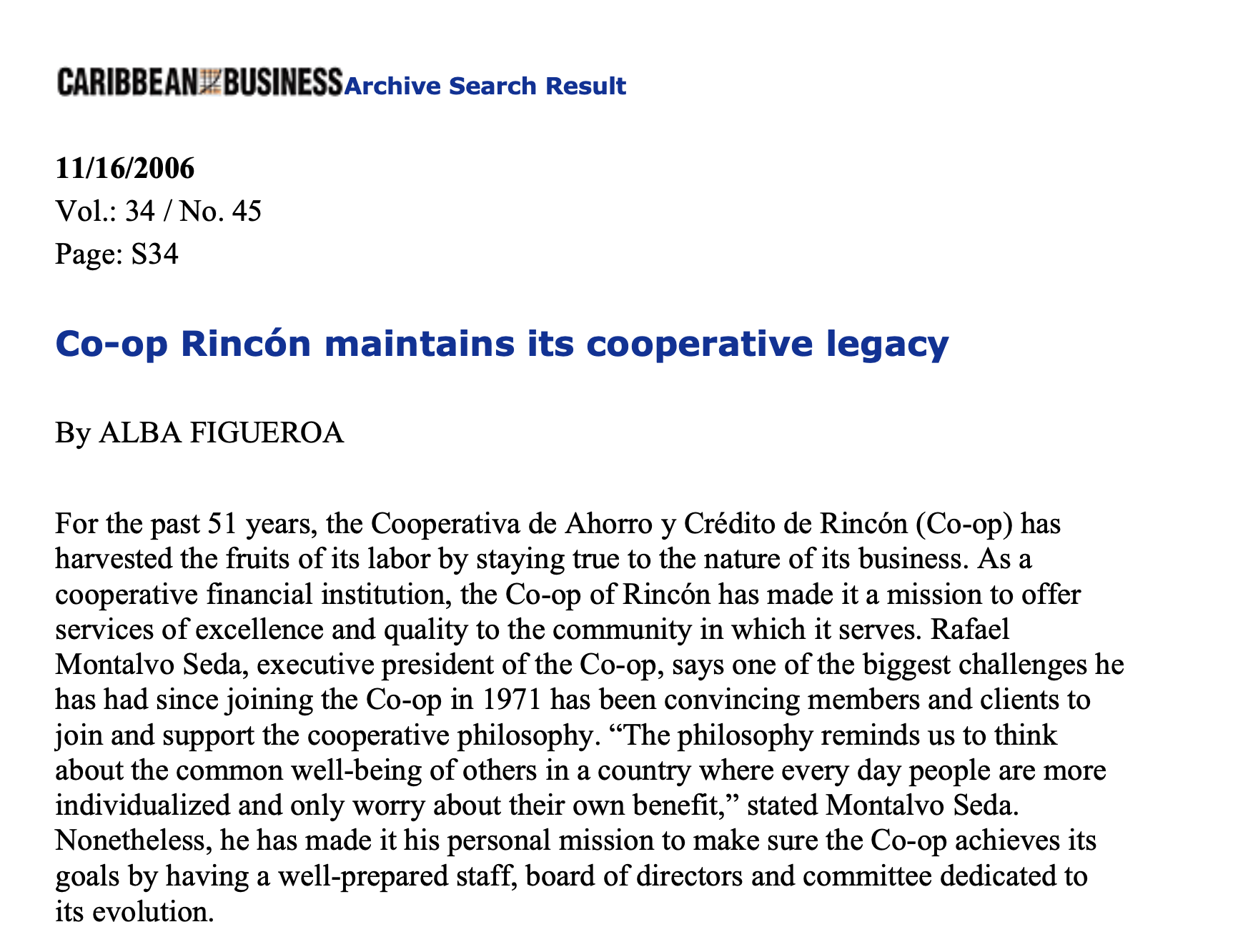 Co-op Rincón maintains its cooperative legacy - Alba Figueroa